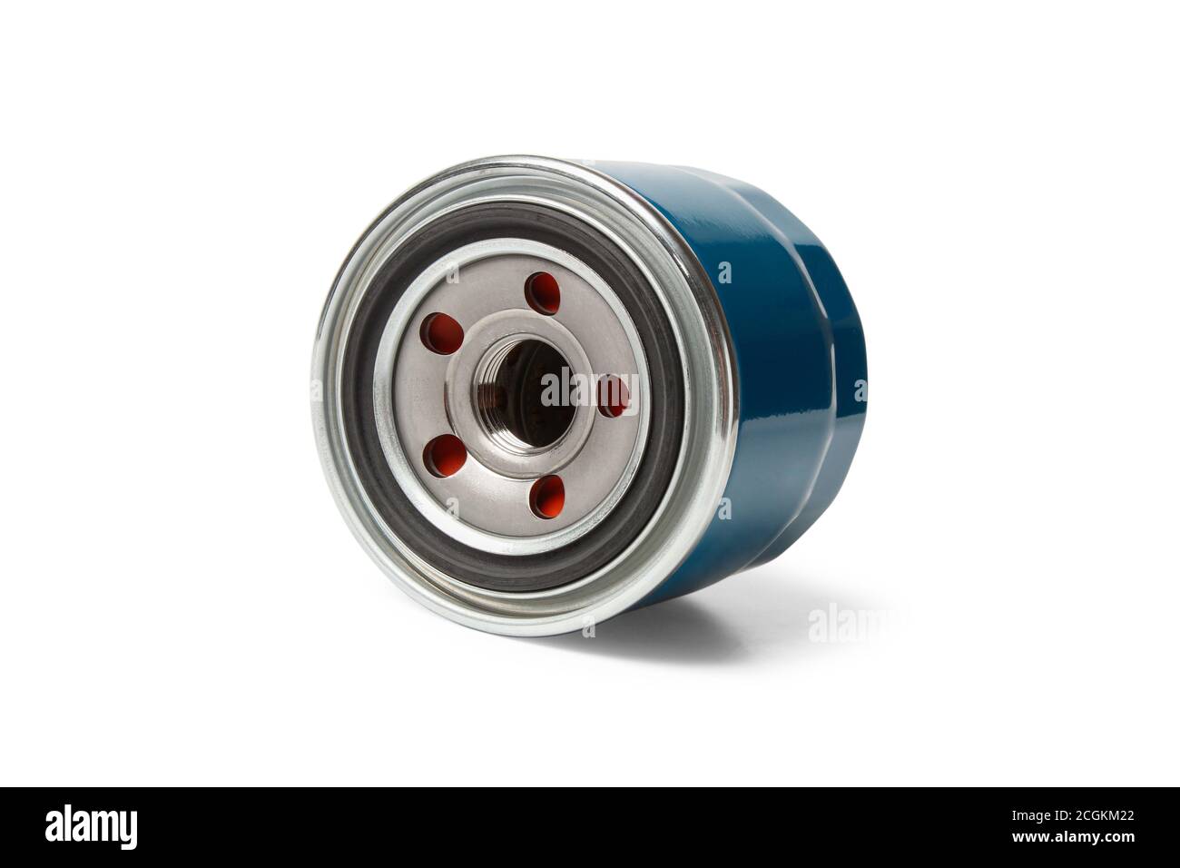Car oil filter close up isolated on white background Stock Photo - Alamy