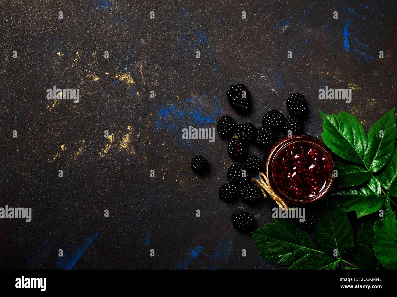 Homemade blackberry jam, top view Stock Photo - Alamy