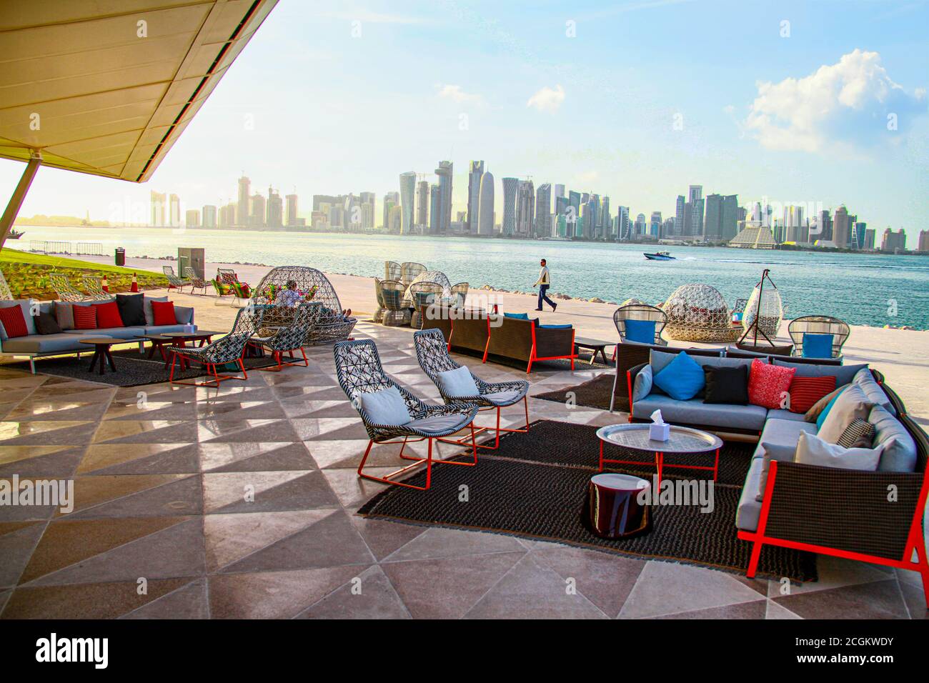 Doha Skyline old Photos , Cornish of Doha Qatar Stock Photo - Alamy