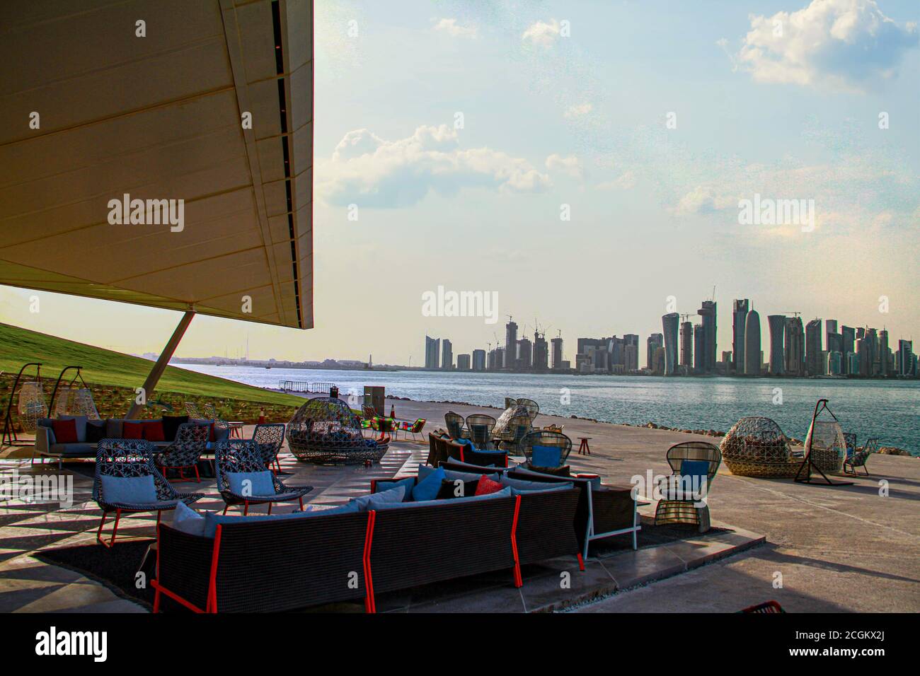 Doha Skyline old Photos , Cornish of Doha Qatar Stock Photo - Alamy