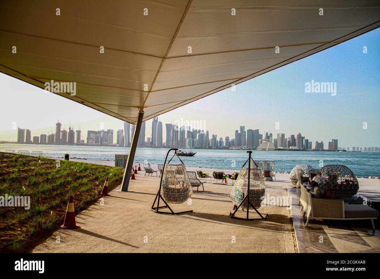 Doha Skyline old Photos , Cornish of Doha Qatar Stock Photo - Alamy