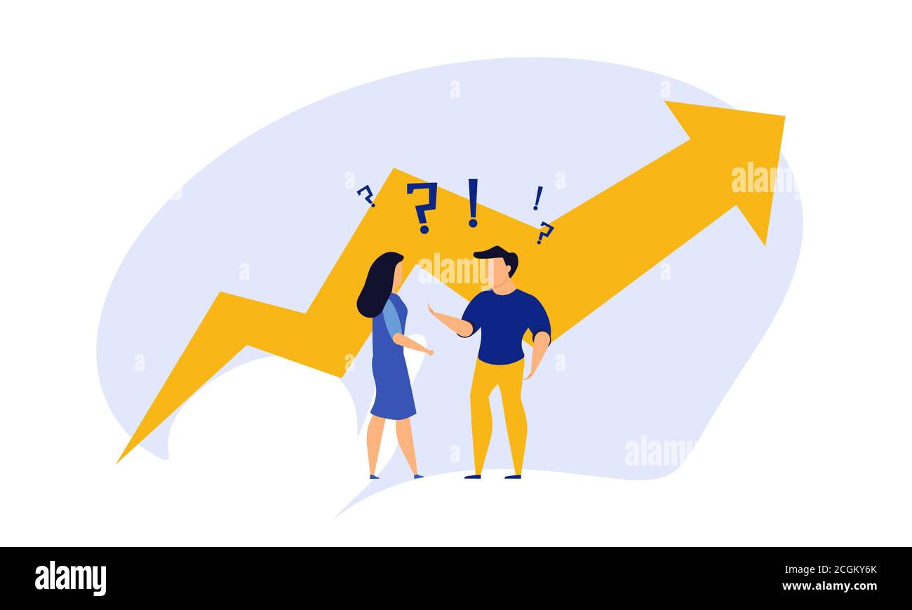 Business progress man and woman vector success challenge employee ...