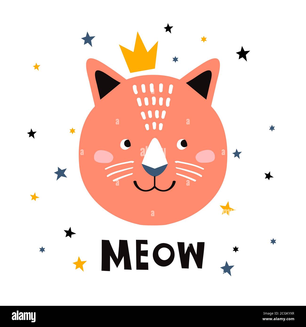 Cute cat face. Cartoon vector illustration Stock Vector Image & Art - Alamy