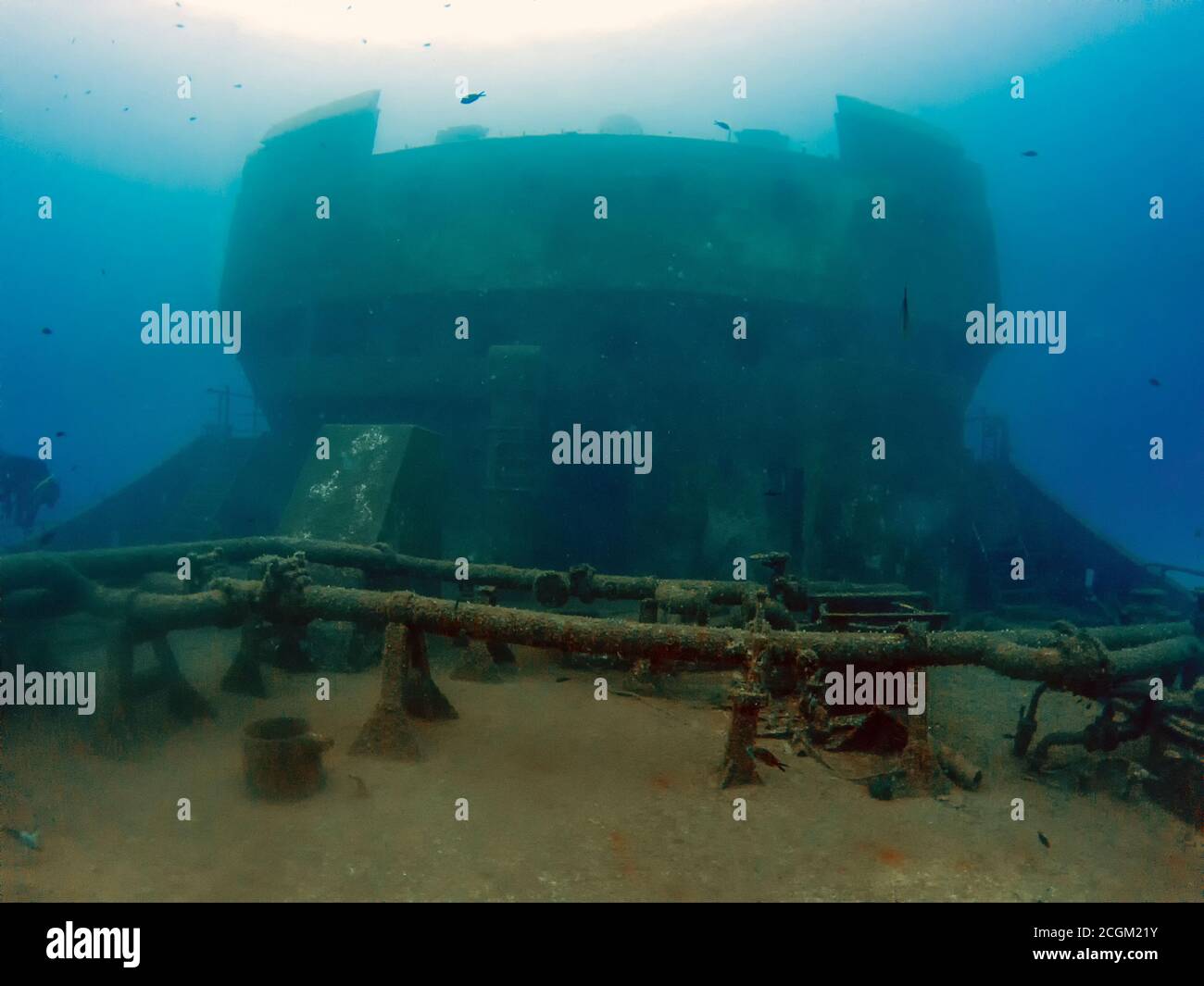 The wreck of the Um El Faroud off the coast of Malta Stock Photo - Alamy