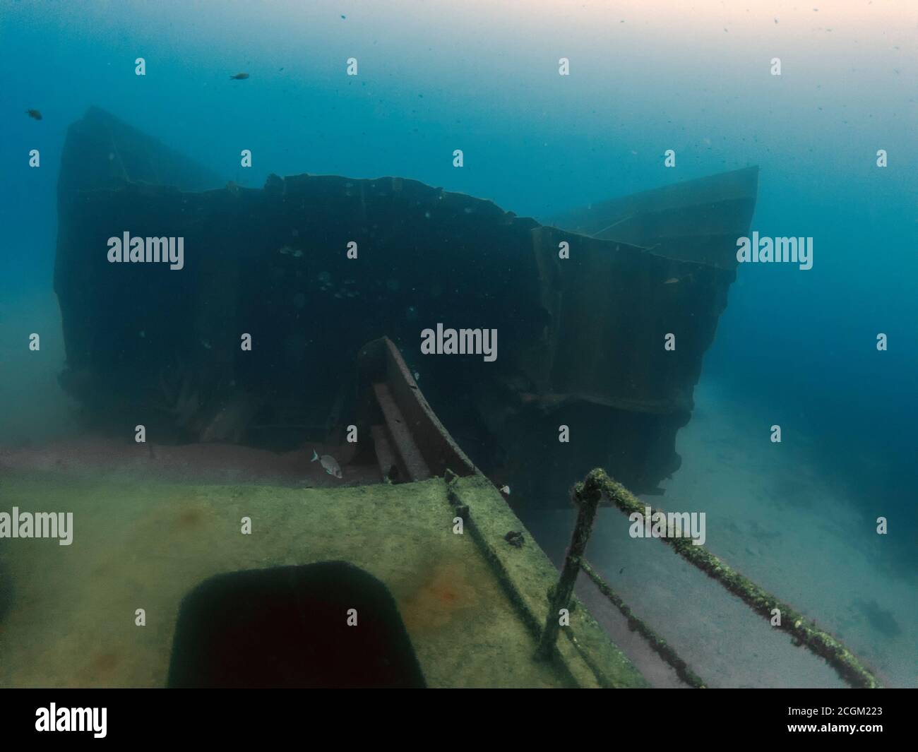 The wreck of the Um El Faroud off the coast of Malta Stock Photo - Alamy