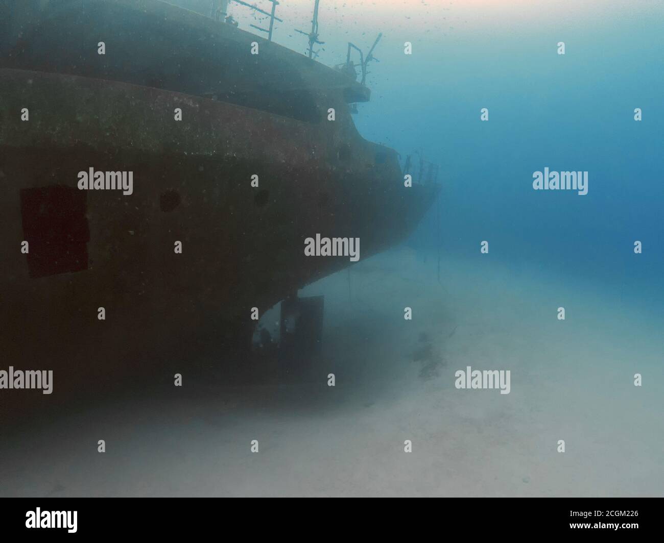 The wreck of the Um El Faroud off the coast of Malta Stock Photo - Alamy