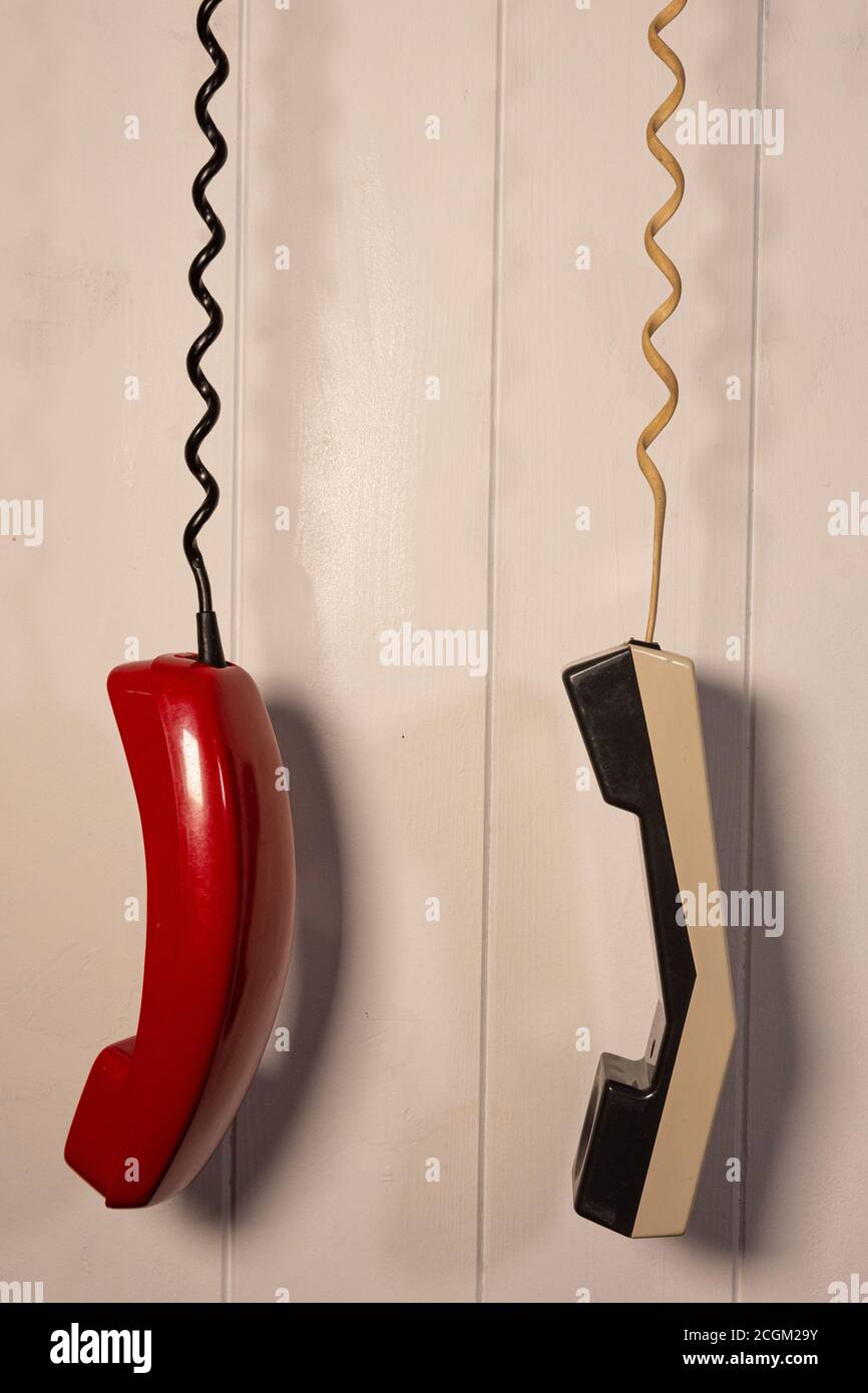 Analog telephone handsets. Telecommunication concept Stock Photo - Alamy