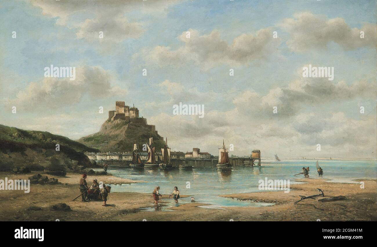 Musin Auguste Henri - Beach Landscape Jersey - Belgian School - 19th ...
