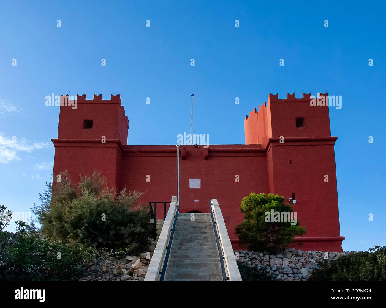 Saint Agatha's Tower (also known as The Red Fort) overlooking Mellieha ...