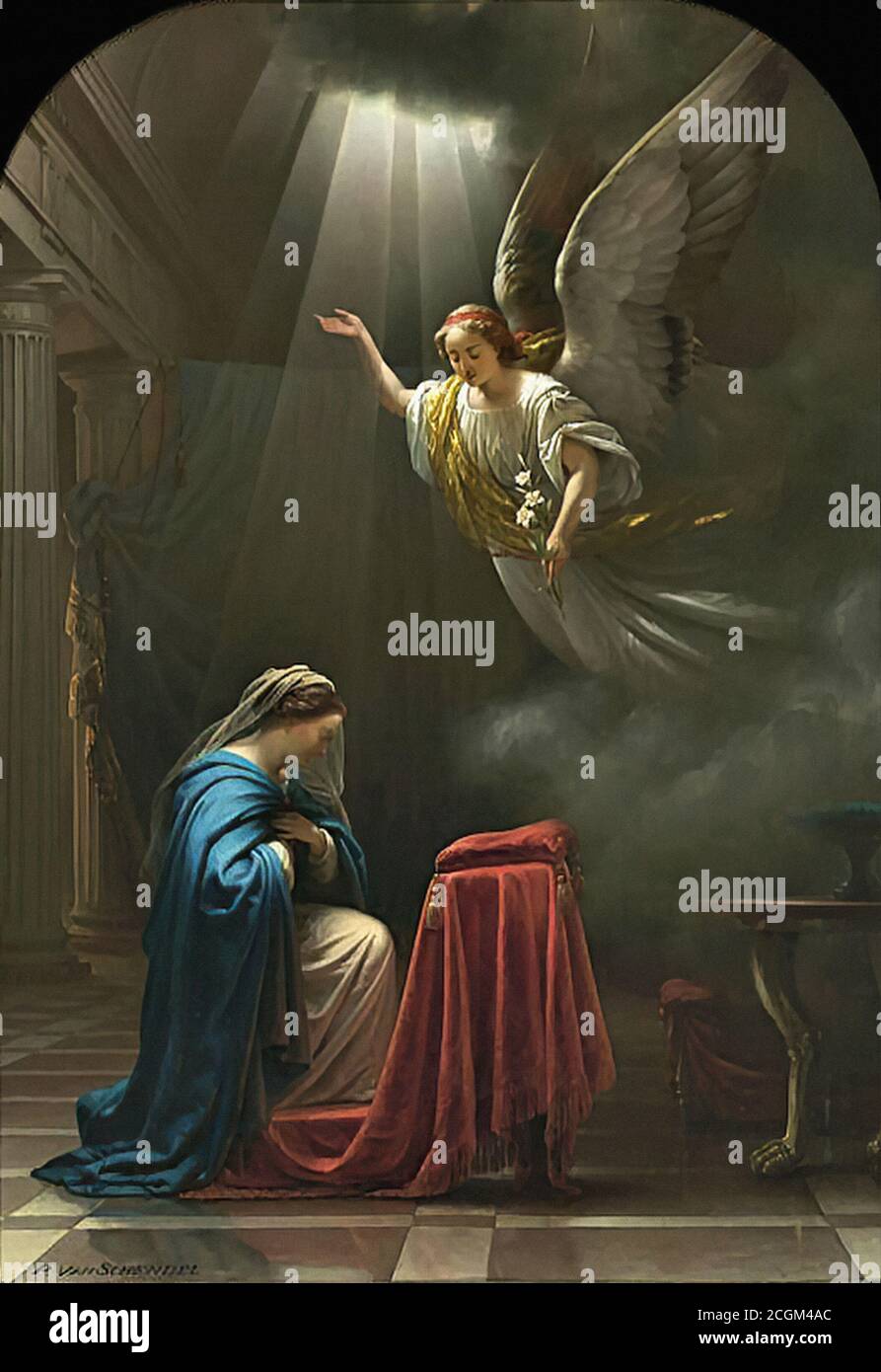 Schendel Petrus Van - the Annunciation - Belgian School - 19th Century ...