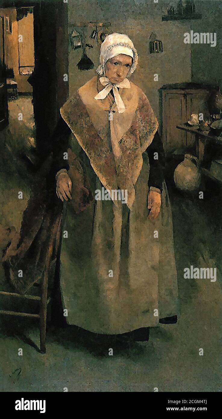 FréDéric Léon - Old Servant Woman - Belgian School - 19th Century Stock ...