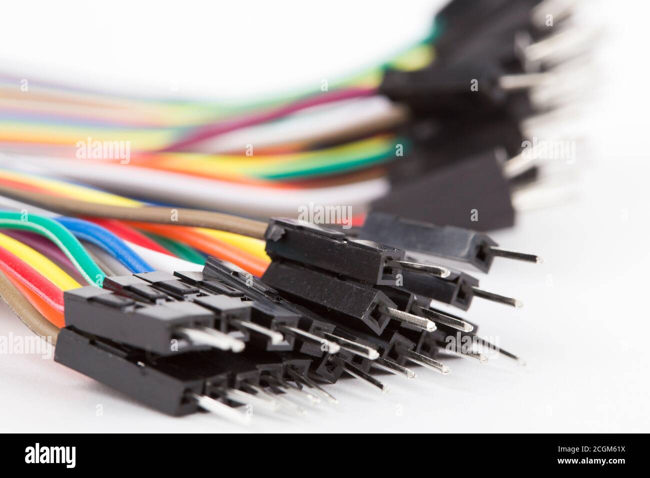 colorful computer cable on white background Stock Photo - Alamy