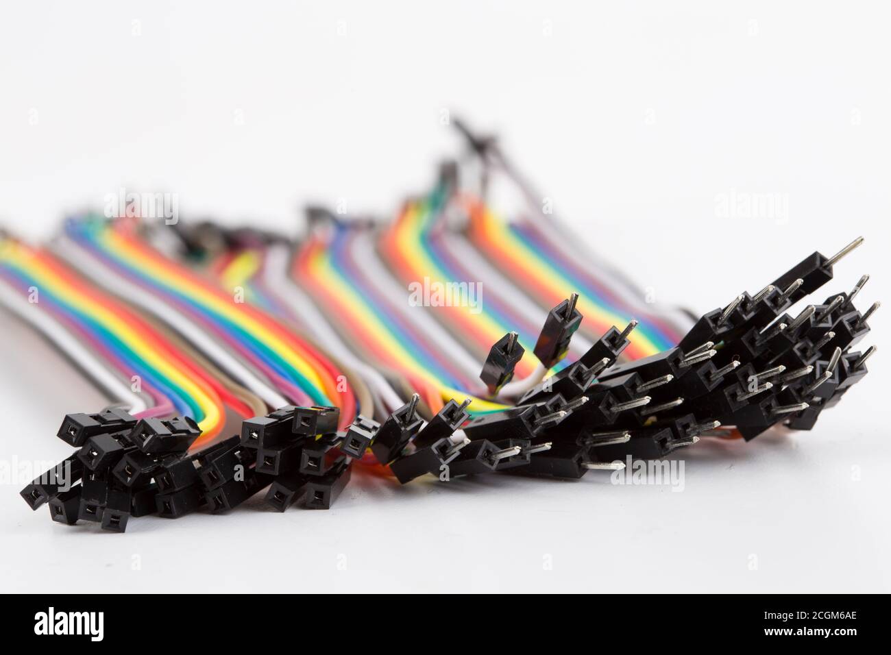 colorful computer cable on white background Stock Photo - Alamy