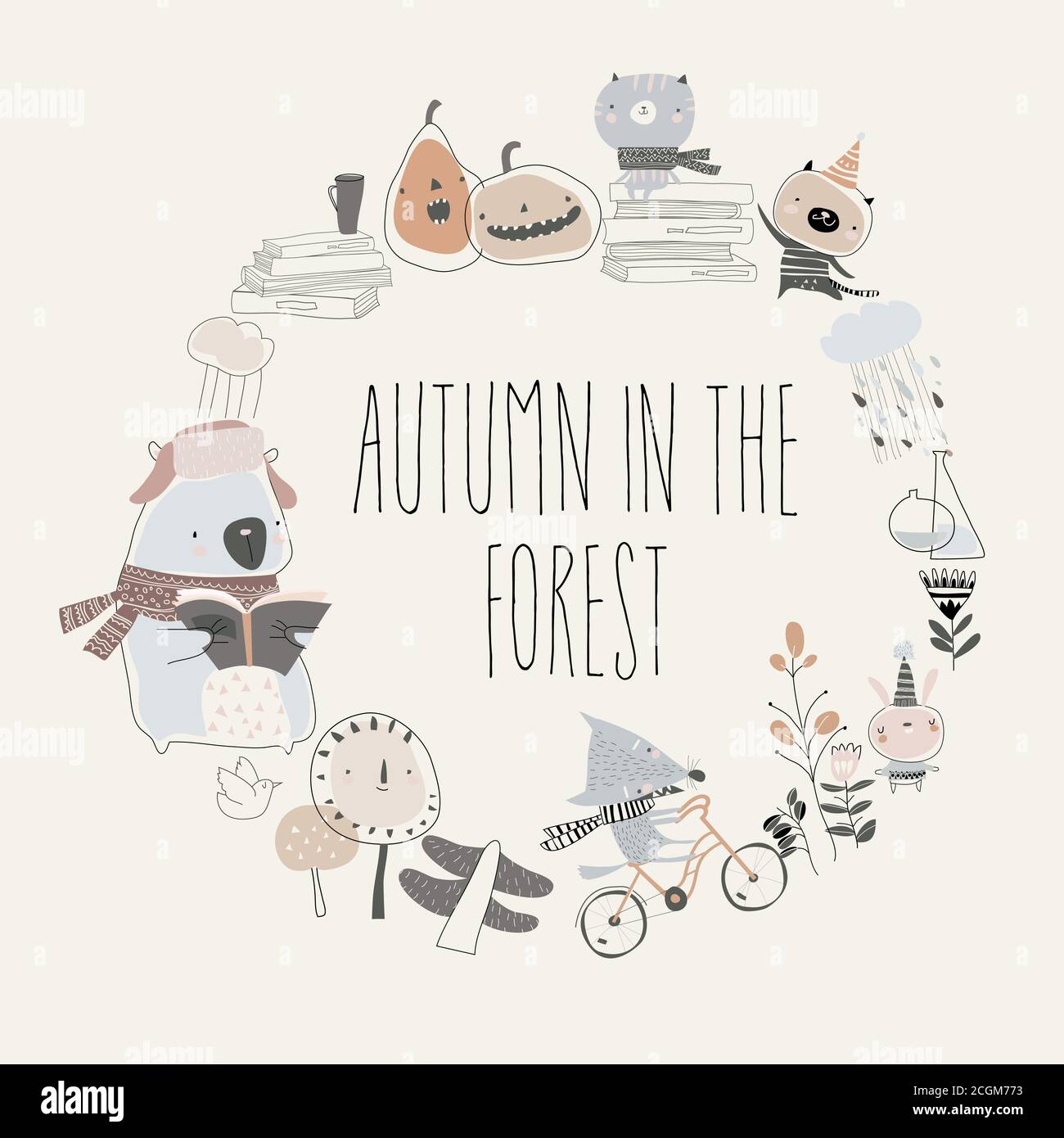 Fall animals Stock Vector Images - Alamy