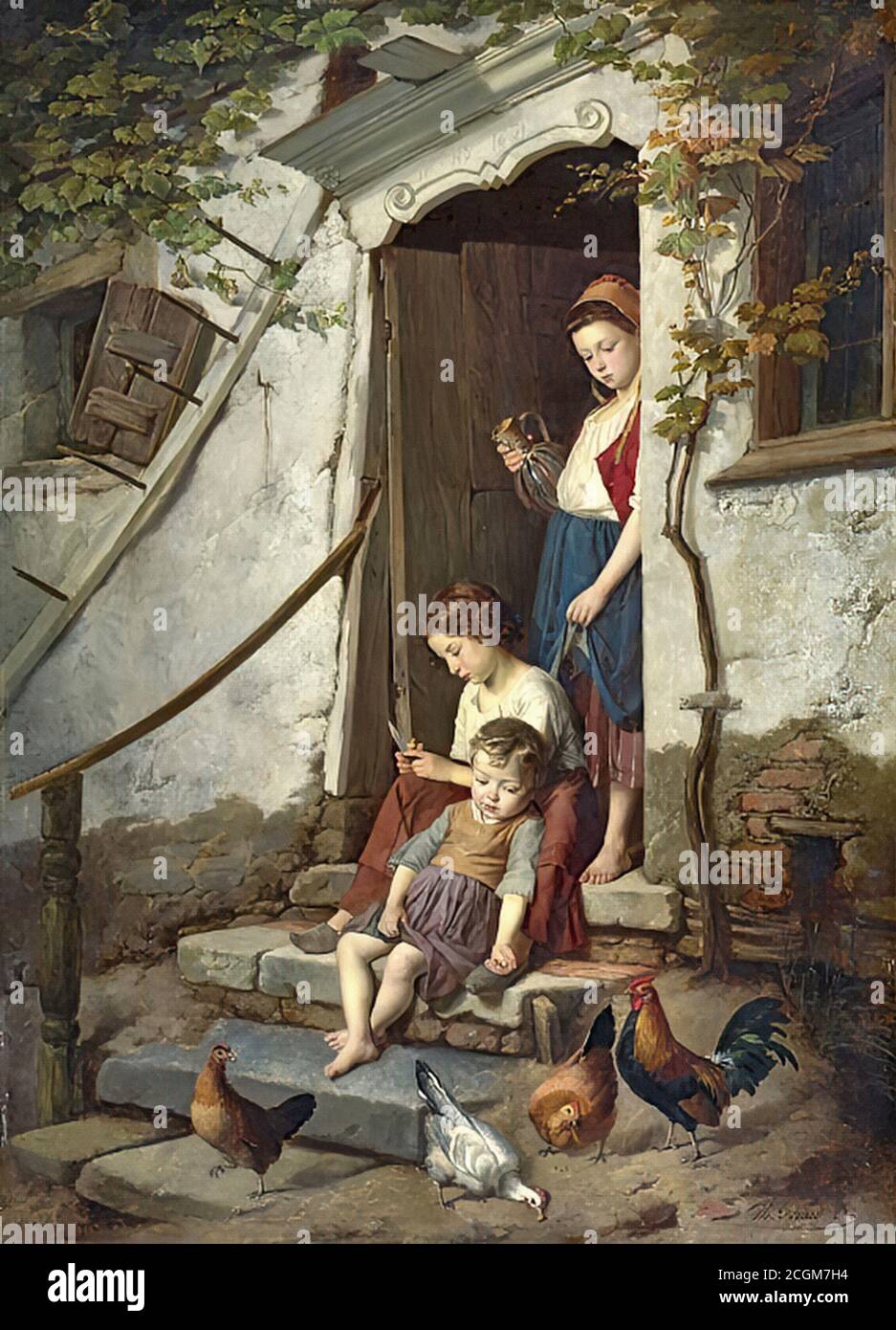 Gerard Theodore - De Boerenkinderen - Belgian School - 19th Century ...