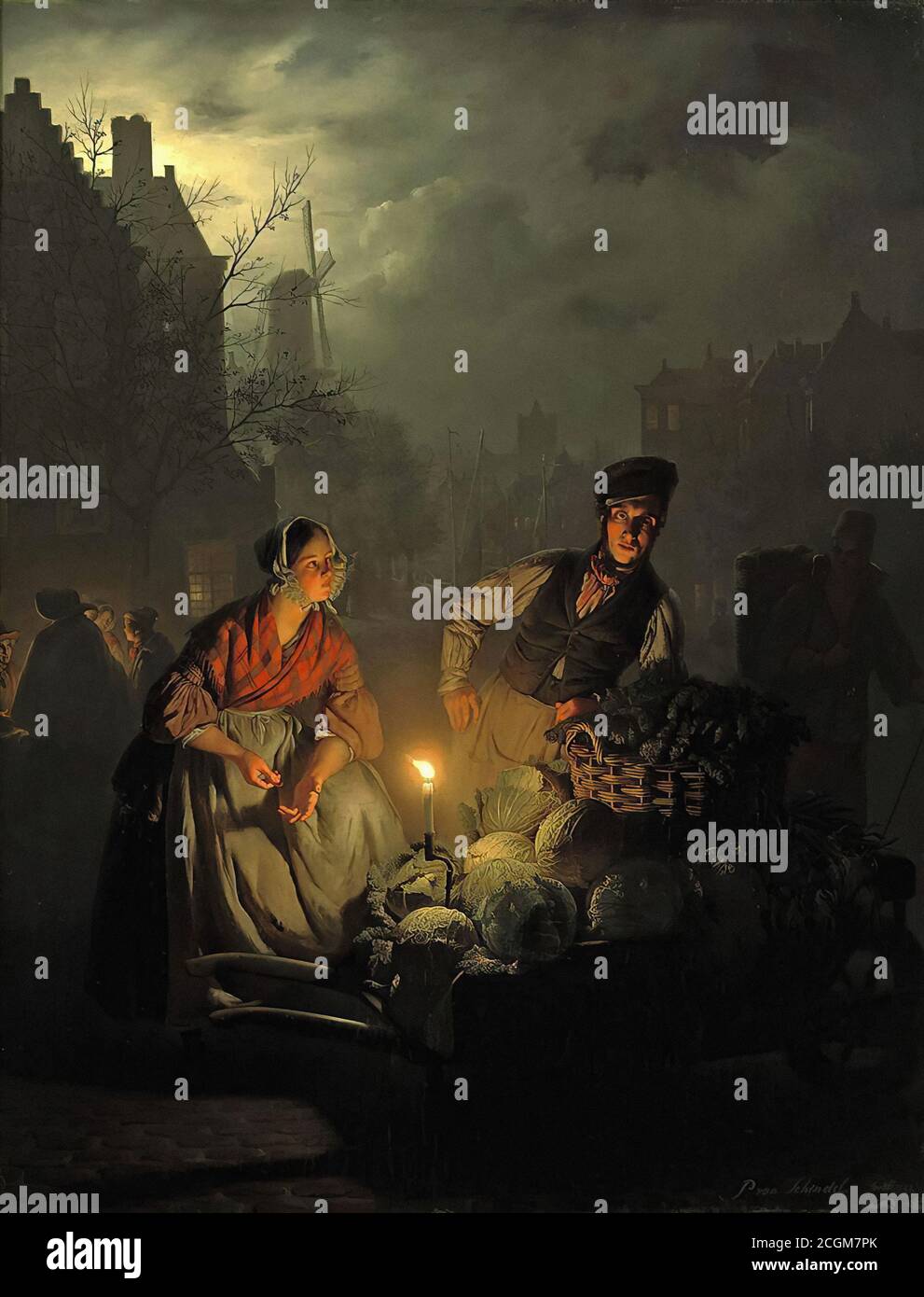 Schendel Petrus Van - Selling Vegetables at the Night Market - Belgian ...