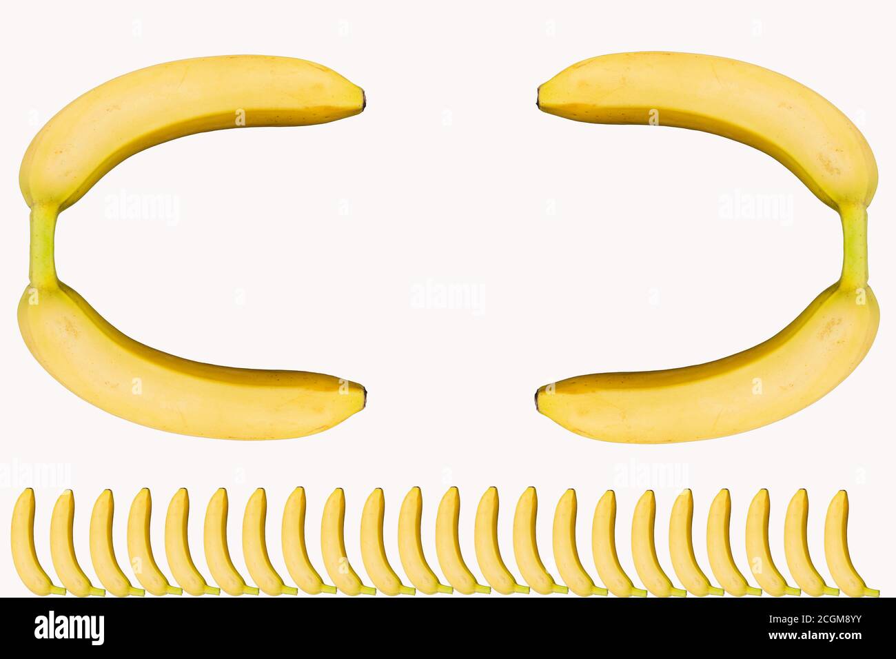 Bananas arranged geometrically and isolated Stock Photo - Alamy
