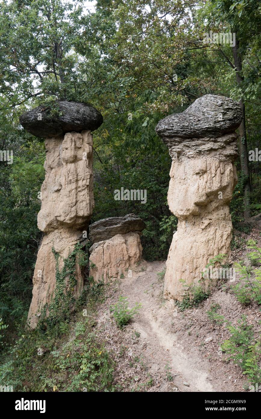"Ciciu" geological formations, Villar San Costanzo, Italy Stock Photo ...