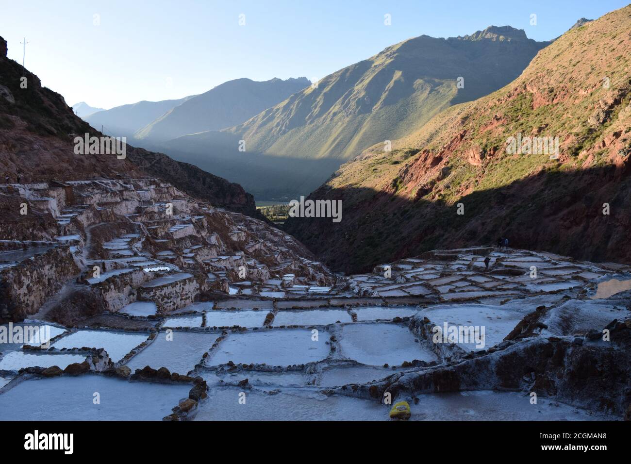 A mesmerizing view of the salt terraces in Maras, Peru famous. These ...
