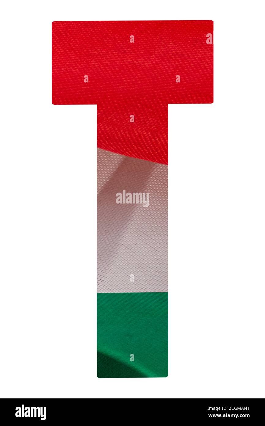 Letters of the alphabet filled with the colors of the Italian flag ...