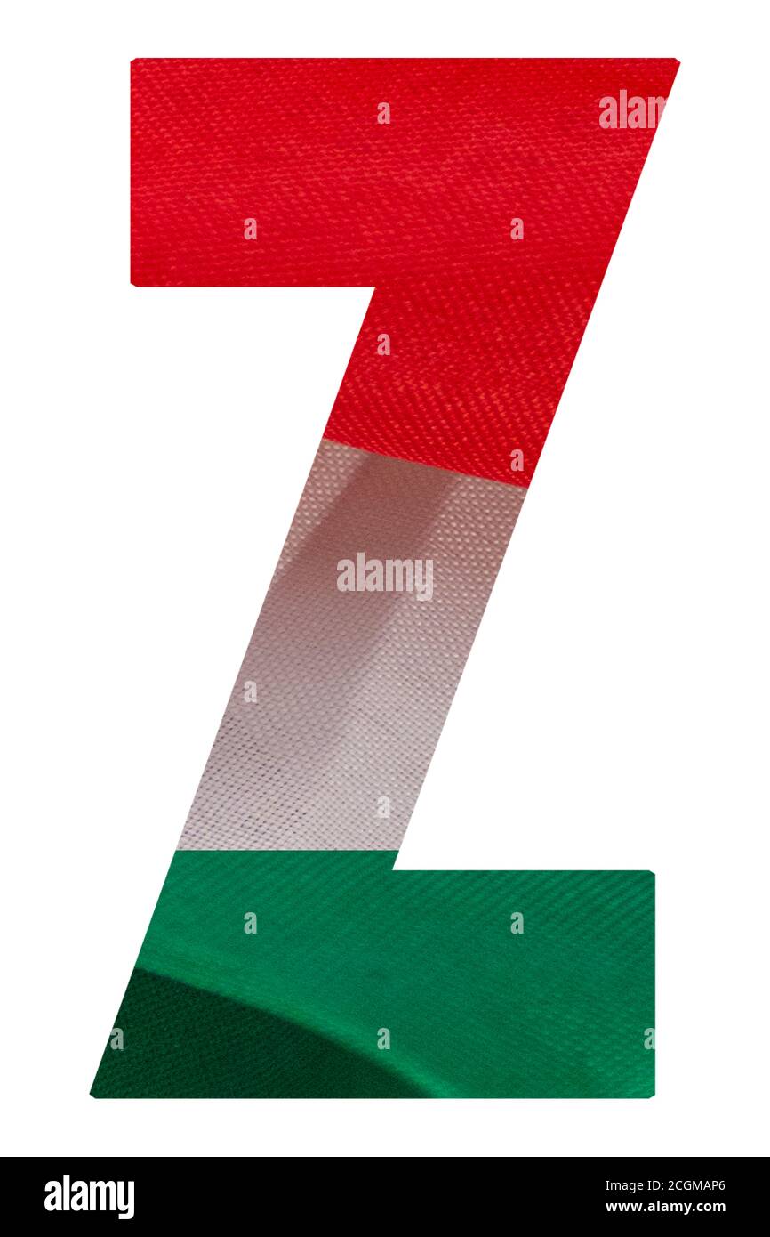 Letters of the alphabet filled with the colors of the Italian flag ...