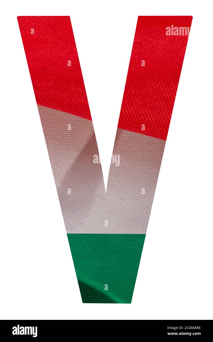 Letters of the alphabet filled with the colors of the Italian flag ...