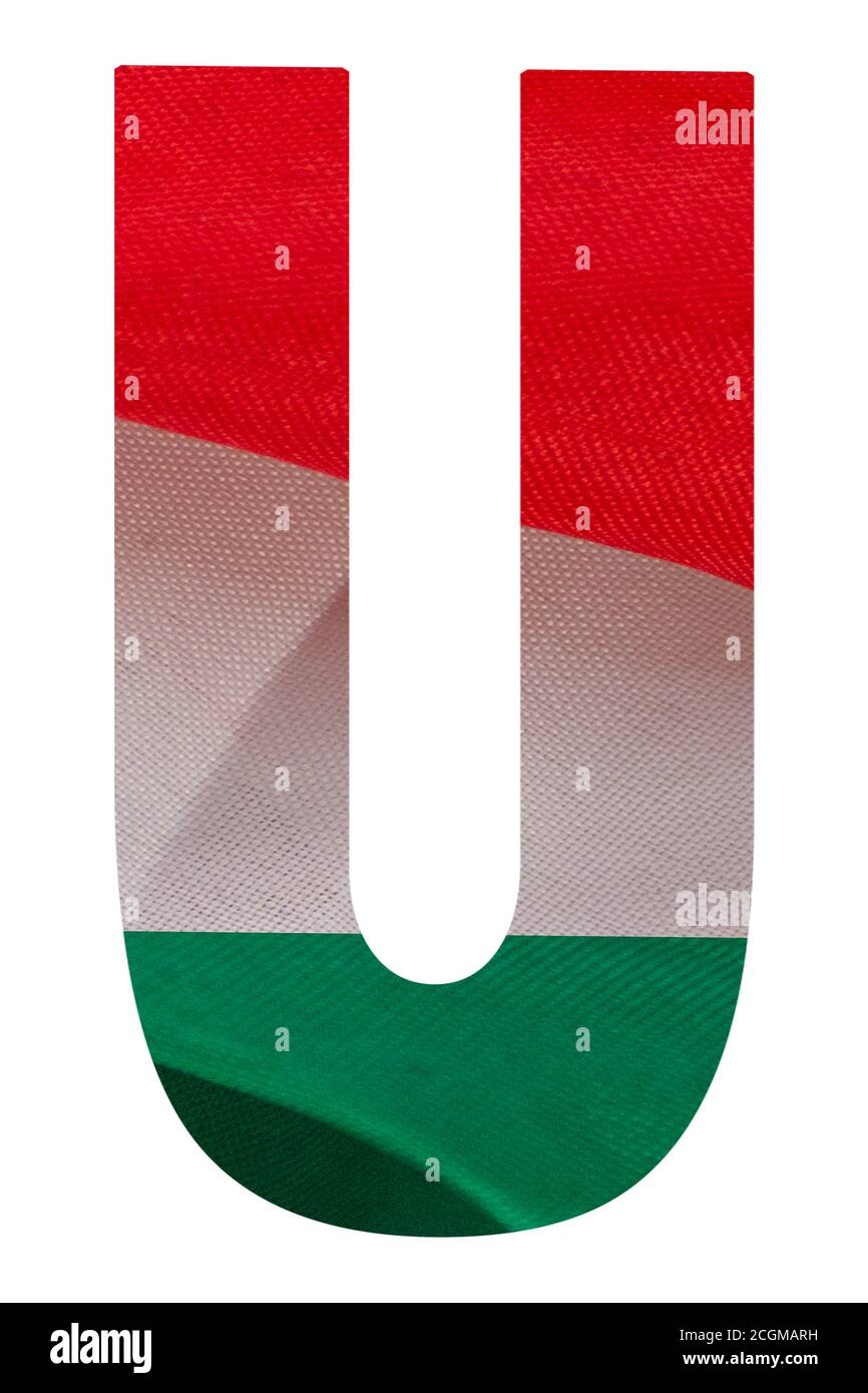 Letters of the alphabet filled with the colors of the Italian flag ...