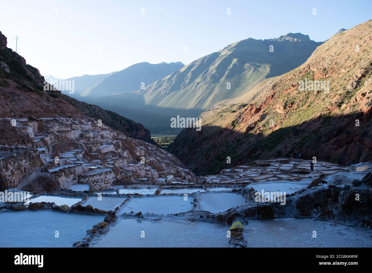 A mesmerizing view of the salt terraces in Maras, Peru famous. These ...