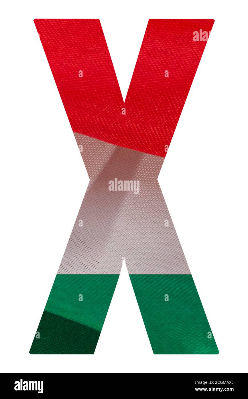Letters of the alphabet filled with the colors of the Italian flag ...