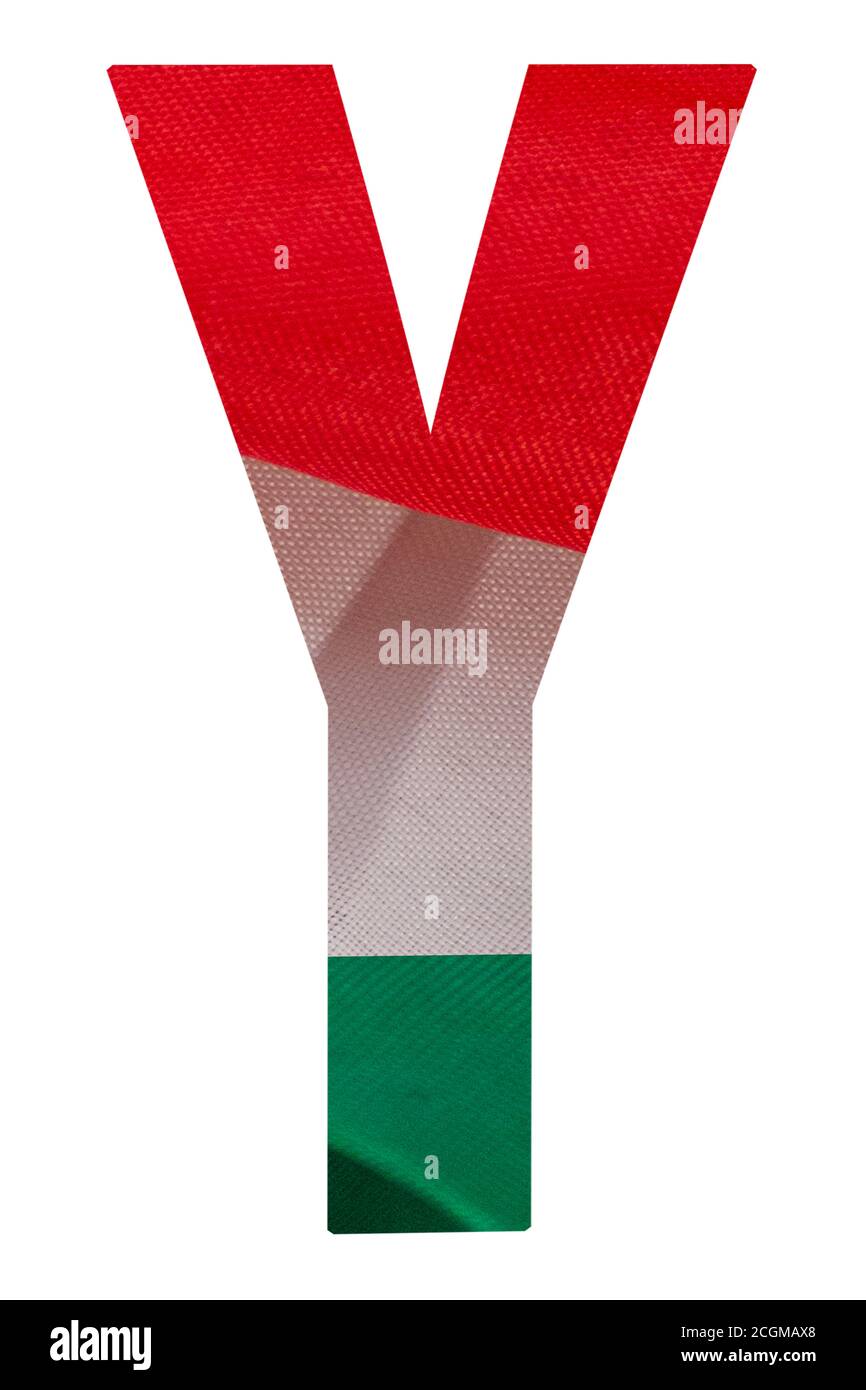 Letters of the alphabet filled with the colors of the Italian flag ...