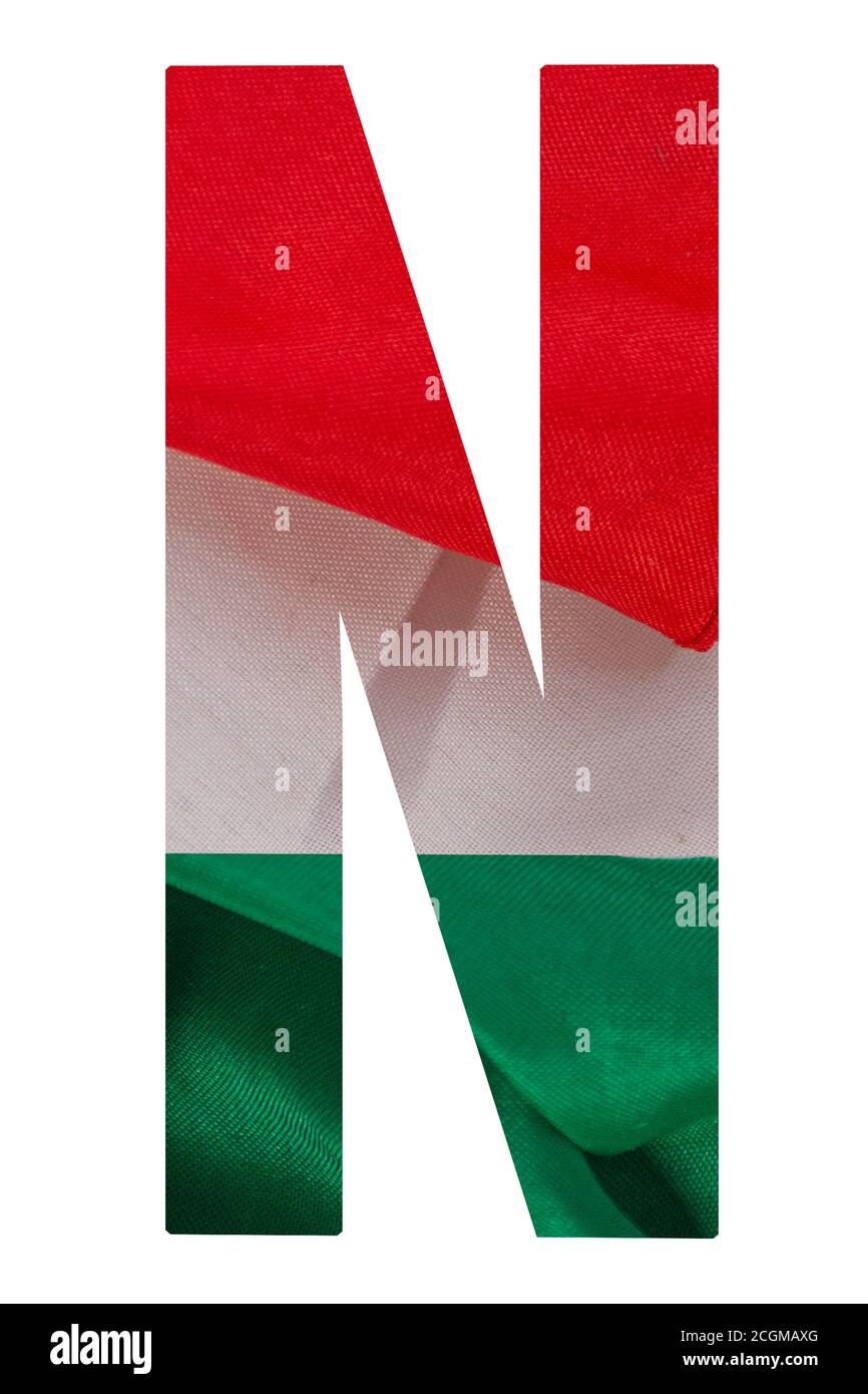 Letters of the alphabet filled with the colors of the Italian flag ...
