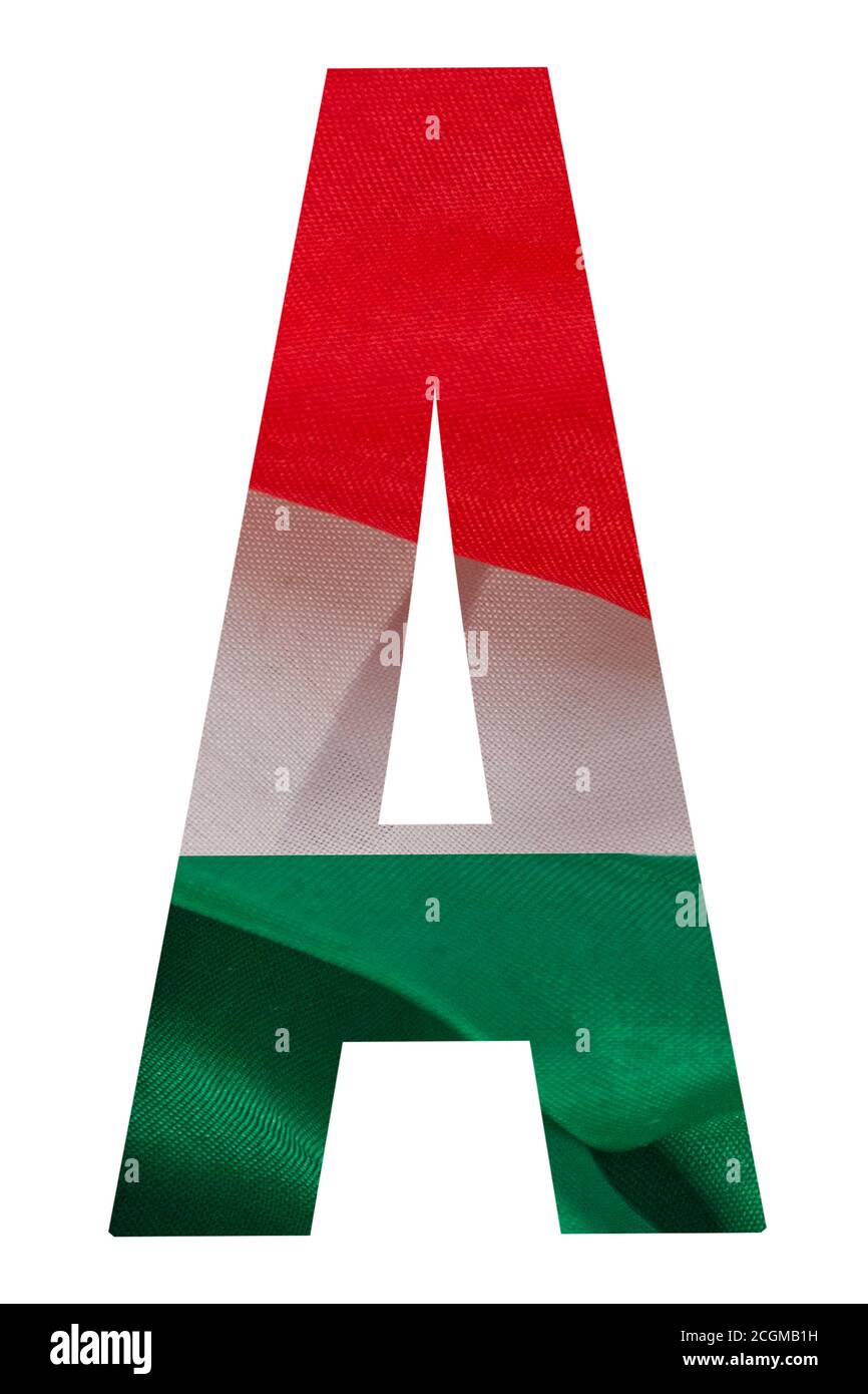 Letters of the alphabet filled with the colors of the Italian flag ...
