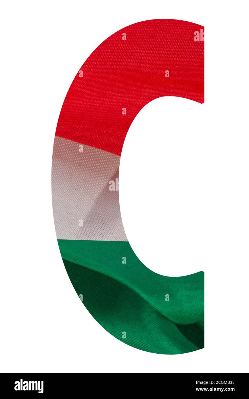 Letters of the alphabet filled with the colors of the Italian flag ...