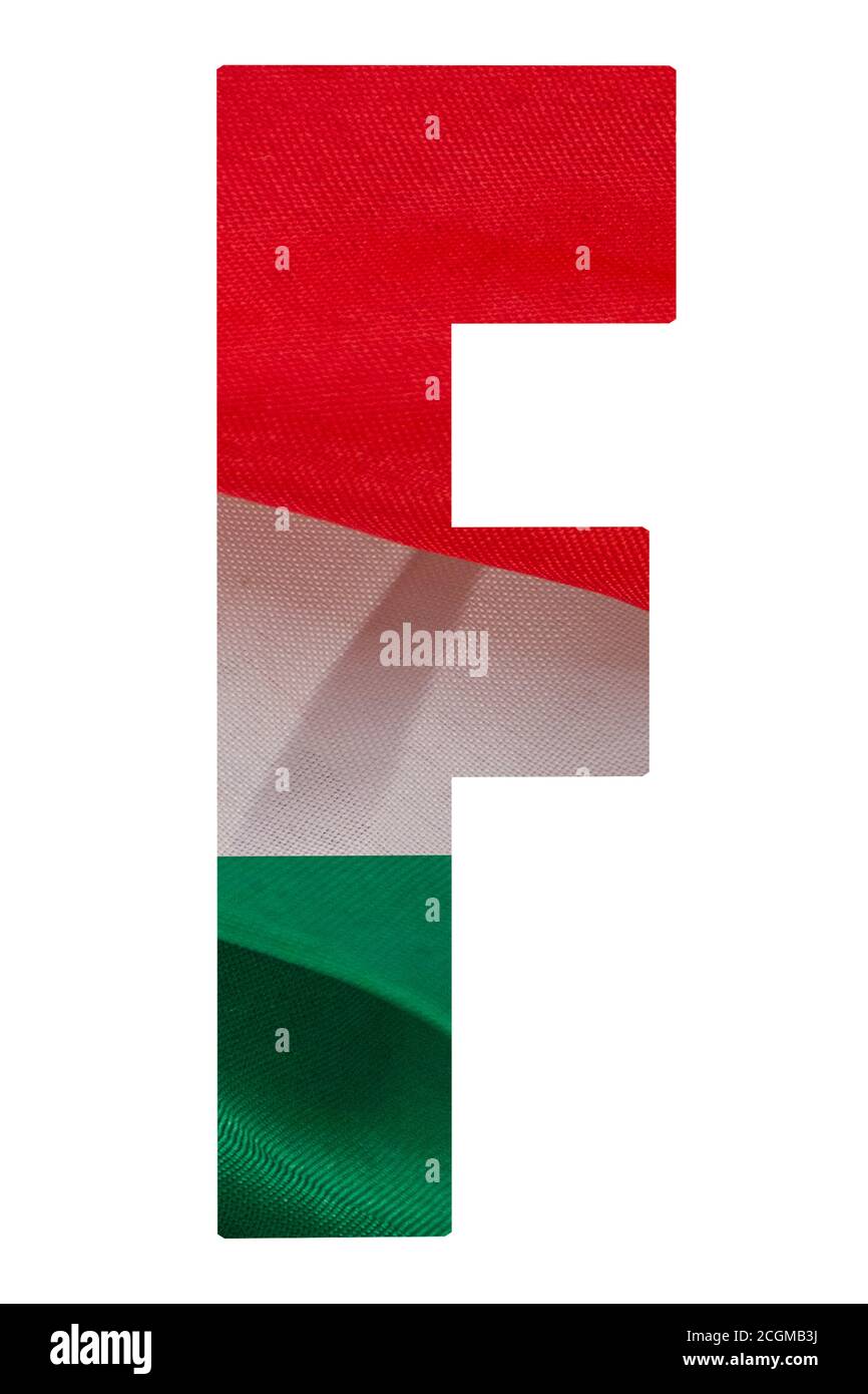 Letters of the alphabet filled with the colors of the Italian flag ...