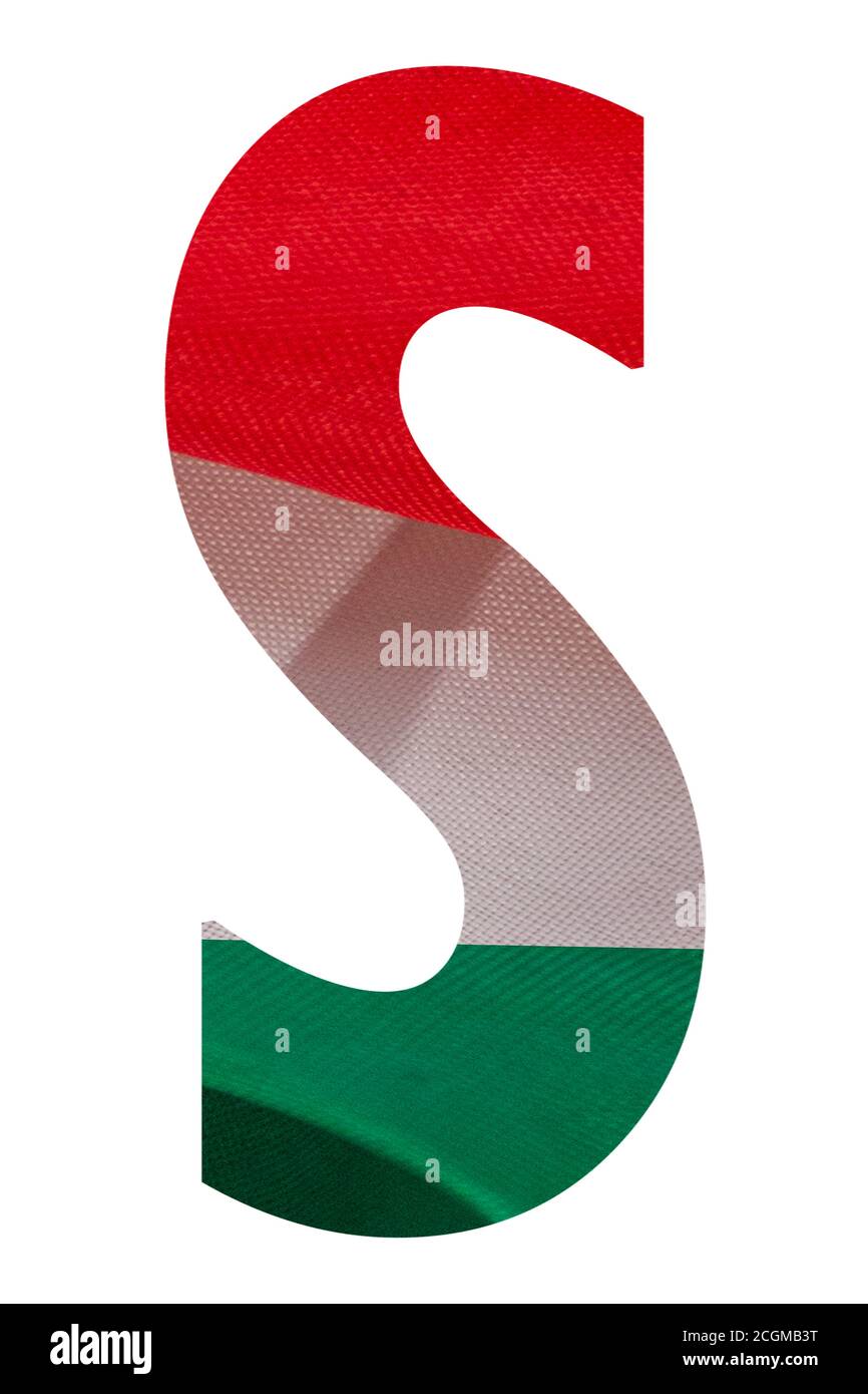 Letters of the alphabet filled with the colors of the Italian flag ...