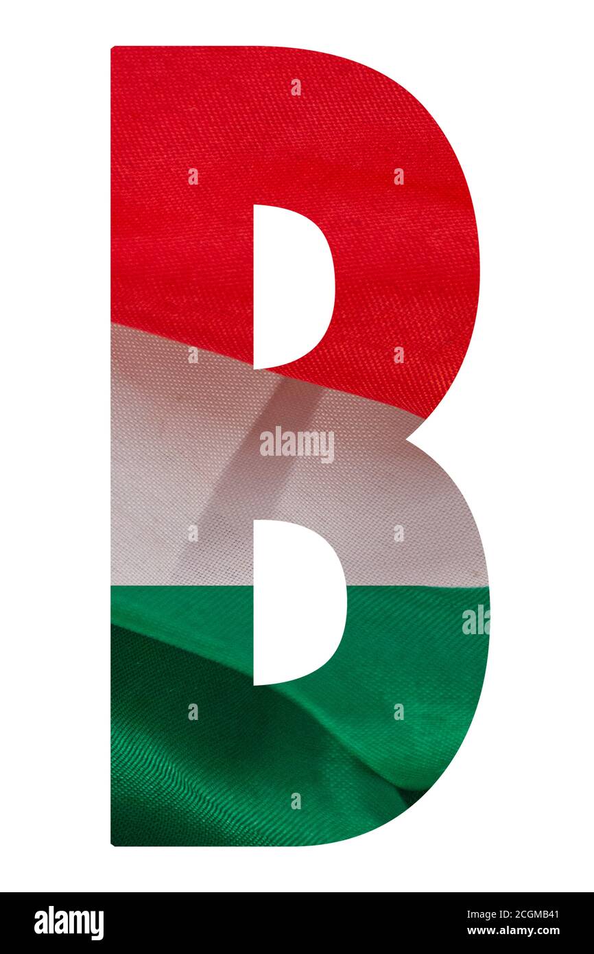Letters of the alphabet filled with the colors of the Italian flag ...