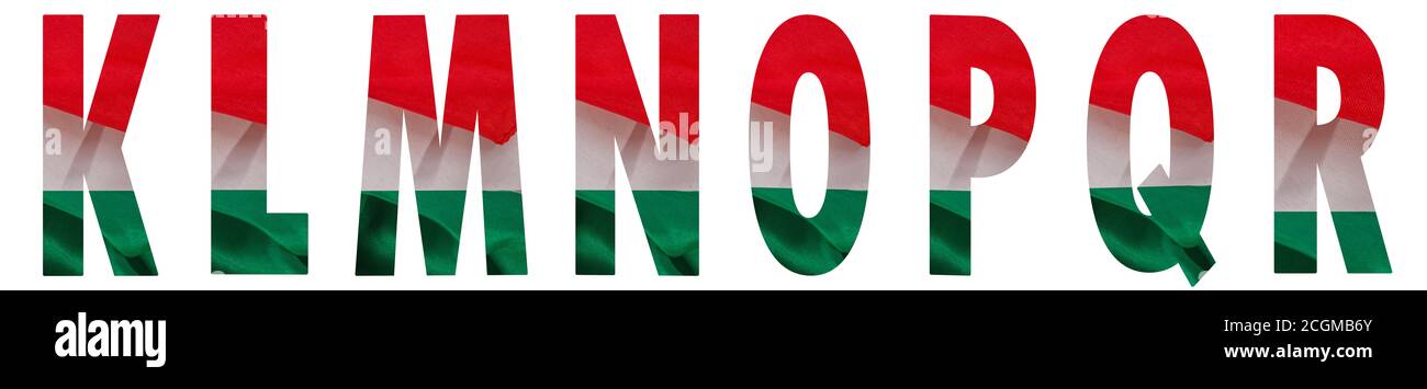 Letters of the alphabet filled with the colors of the Italian flag ...