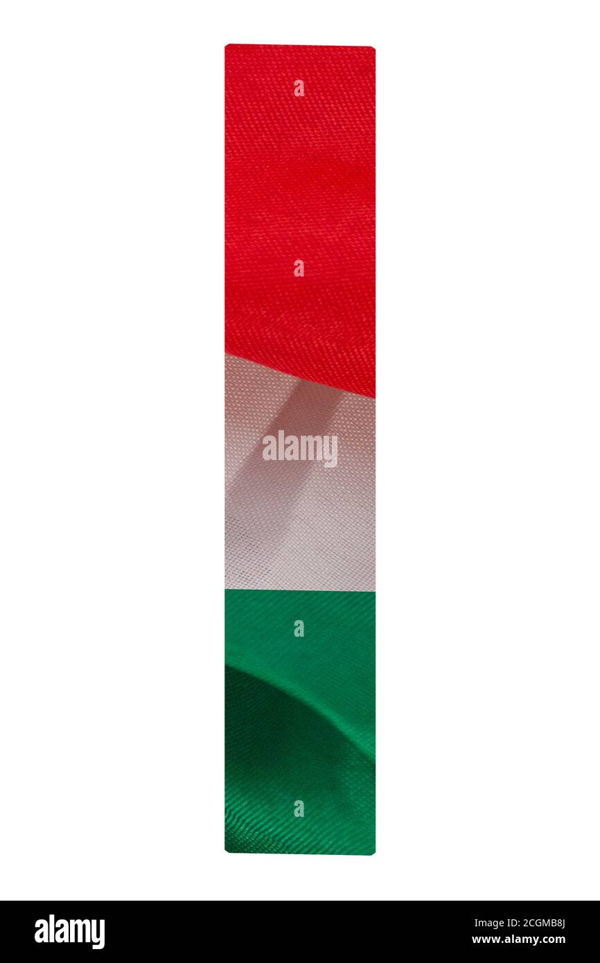 Letters of the alphabet filled with the colors of the Italian flag ...