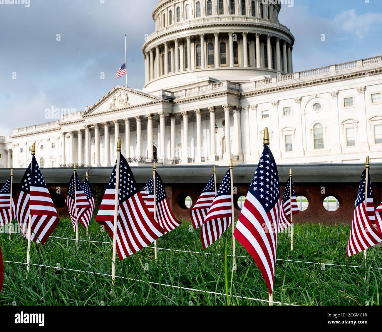 Field of American flags planted in front of the U.S. Capitol by the ...