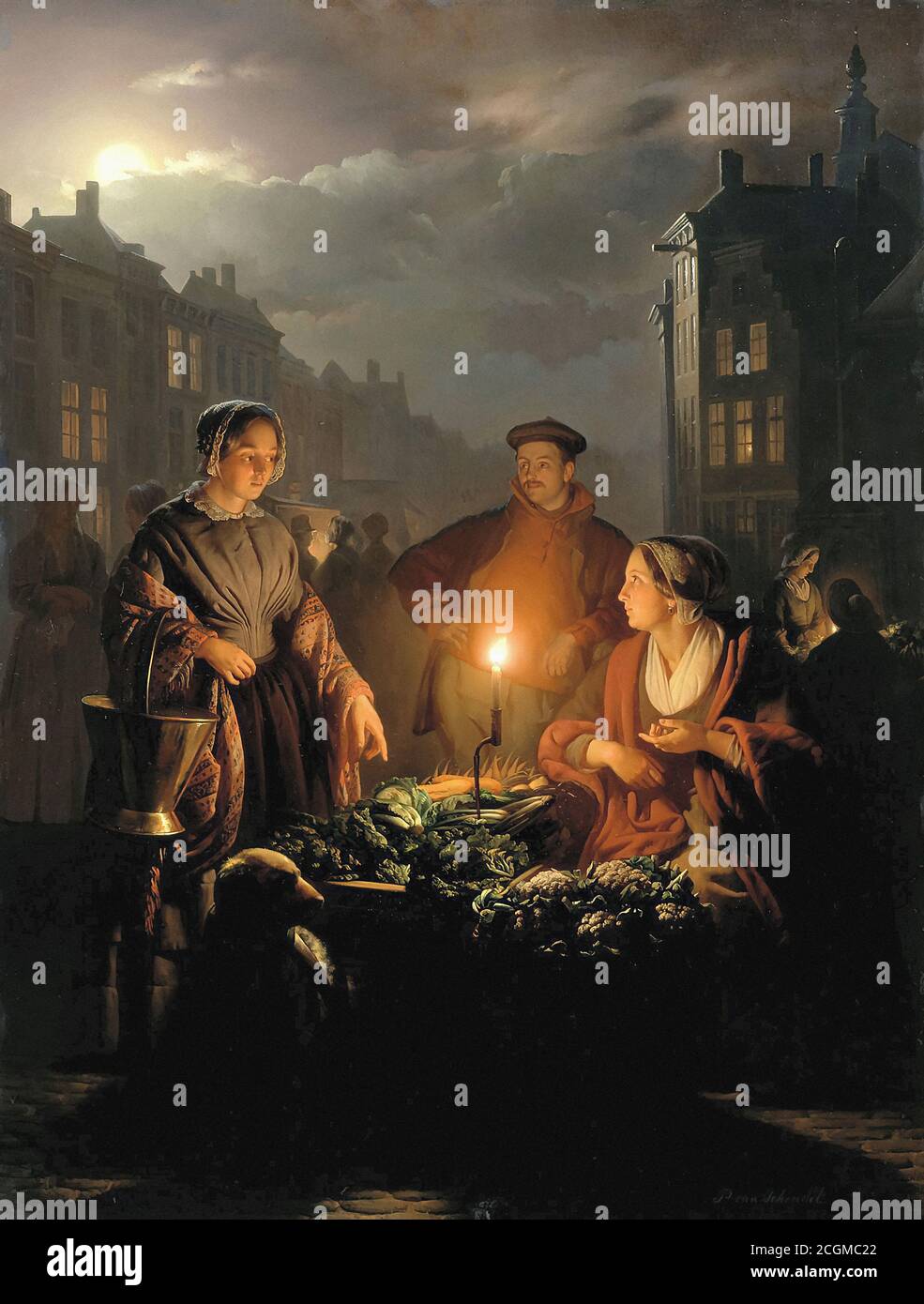 Schendel Petrus Van - the Evening Market 2 - Belgian School - 19th ...