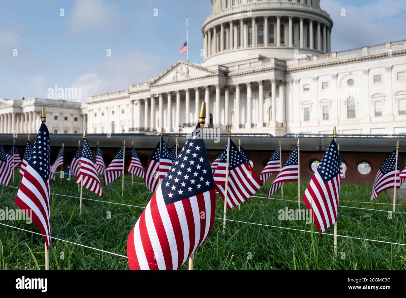 Field of American flags planted in front of the U.S. Capitol by the ...
