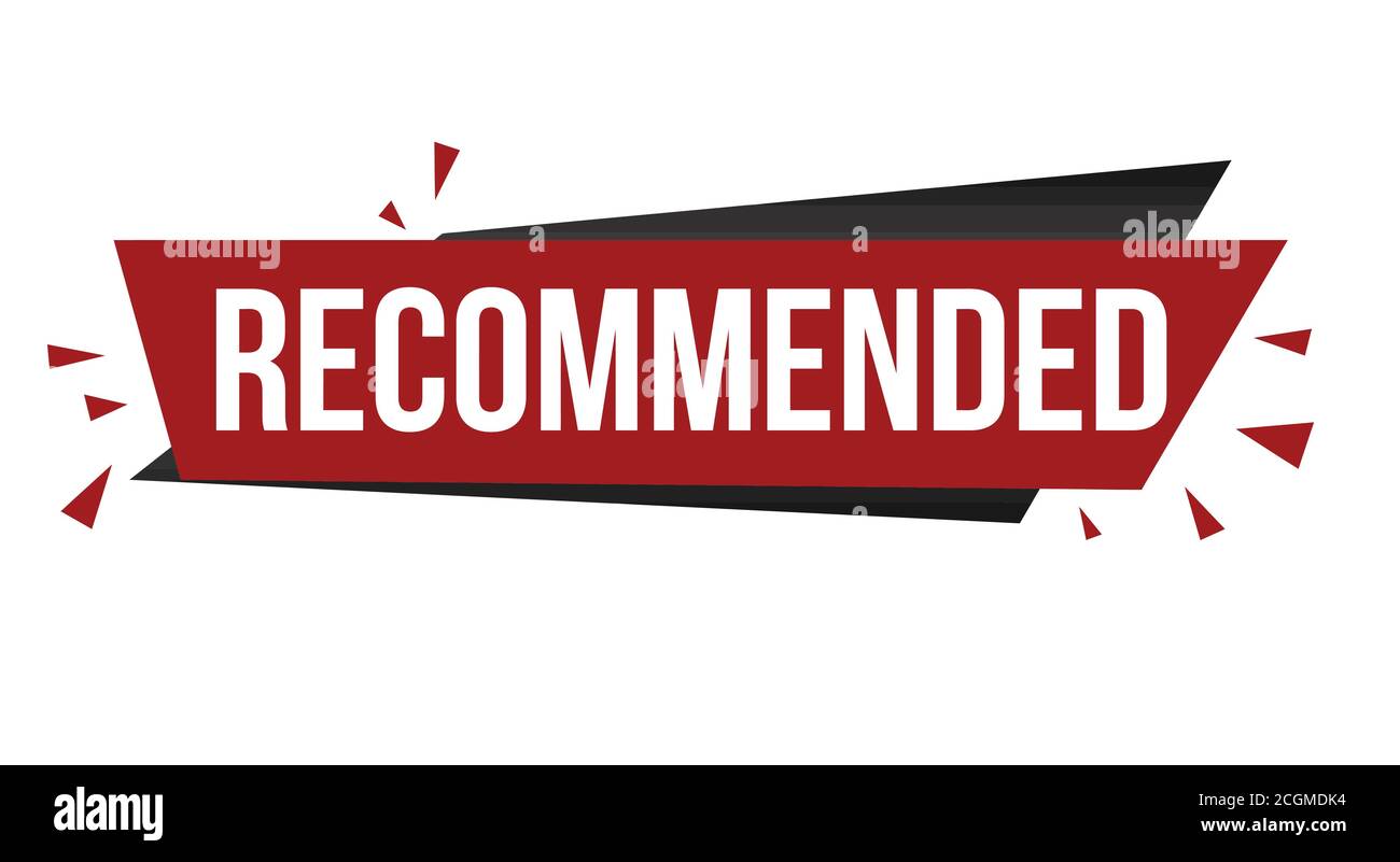 Recommended banner design on white background, vector illustration ...