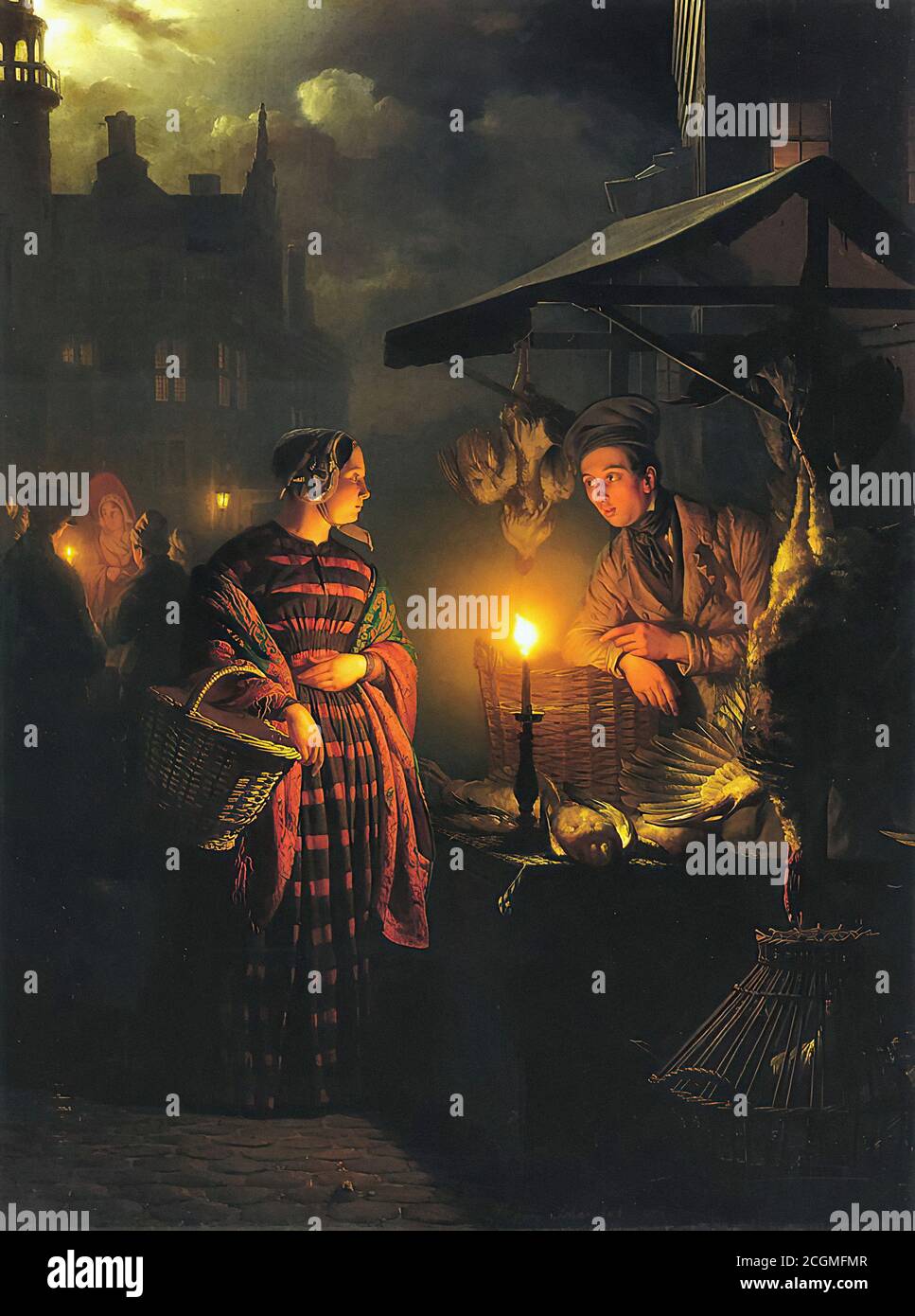 Petrus van schendel market candlelight hi-res stock photography and ...