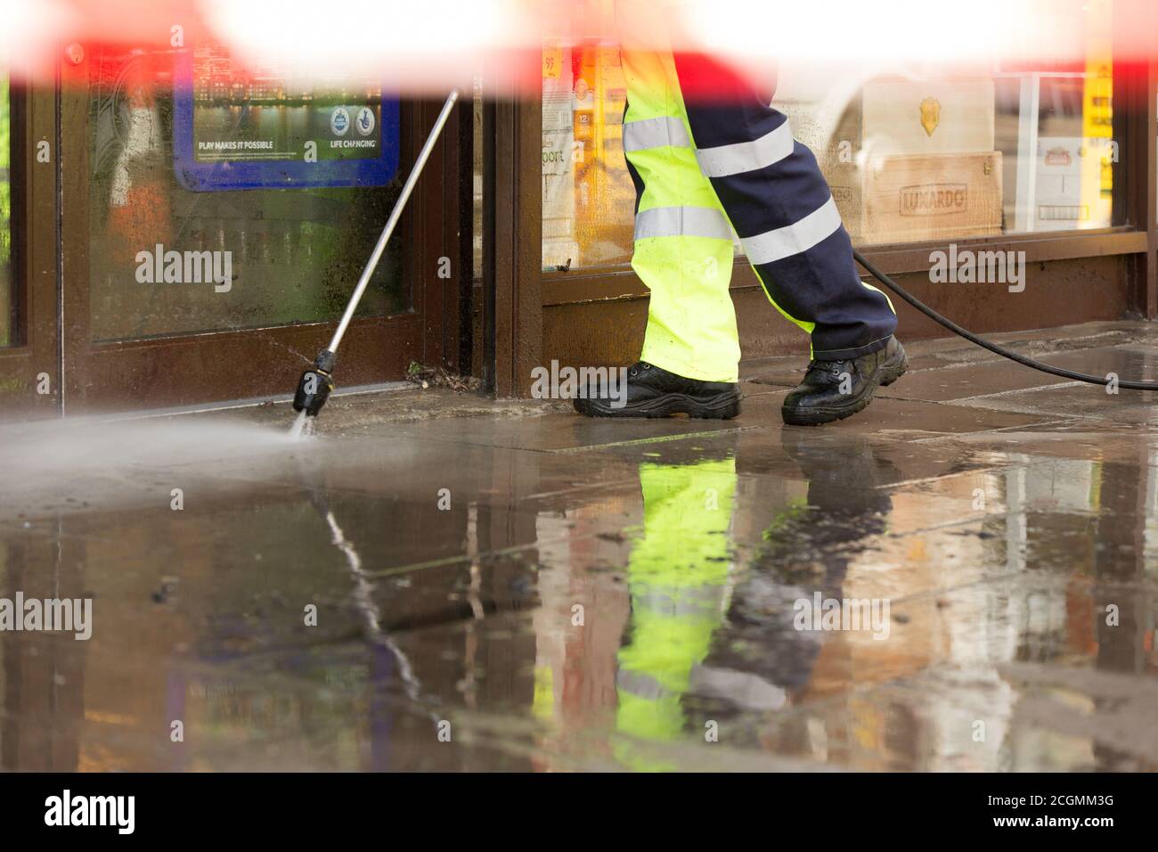 jet washing the pavement Stock Photo - Alamy