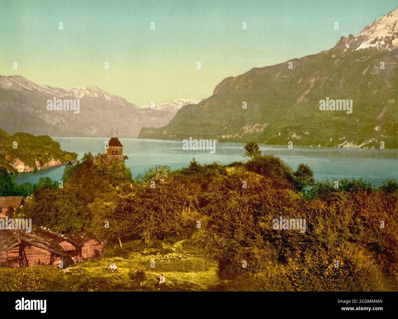 Lake Brienz, Brienz, Bernese Oberland, Bern, Switzerland 1890 Stock ...