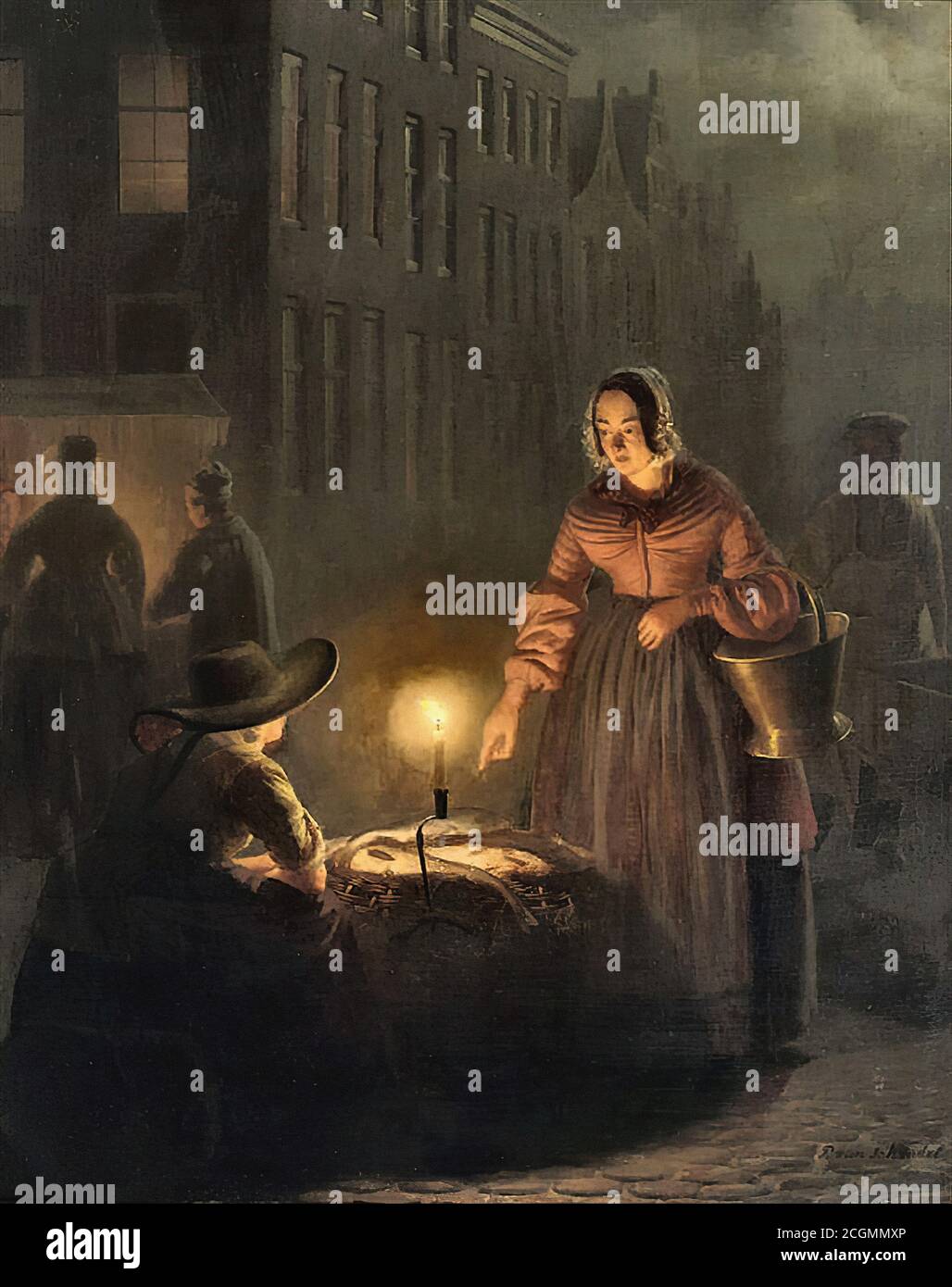 Schendel Petrus Van - the Night Market 3 - Belgian School - 19th ...