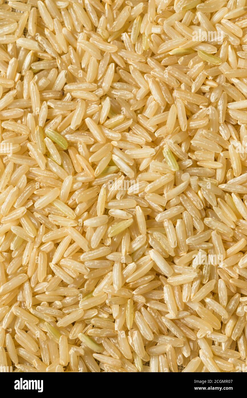 Raw Dry Organic Brown Rice Ready to Cook Stock Photo - Alamy