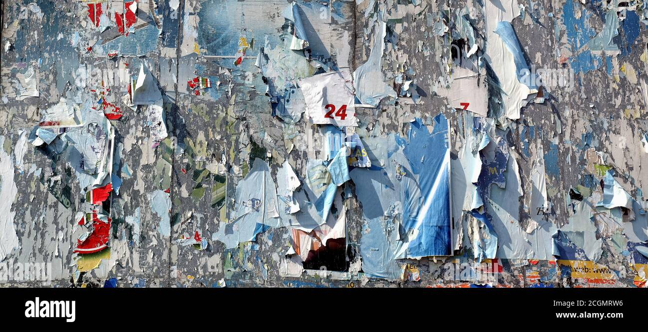 Hoarding billboard decollage texture useful as background Stock Photo ...