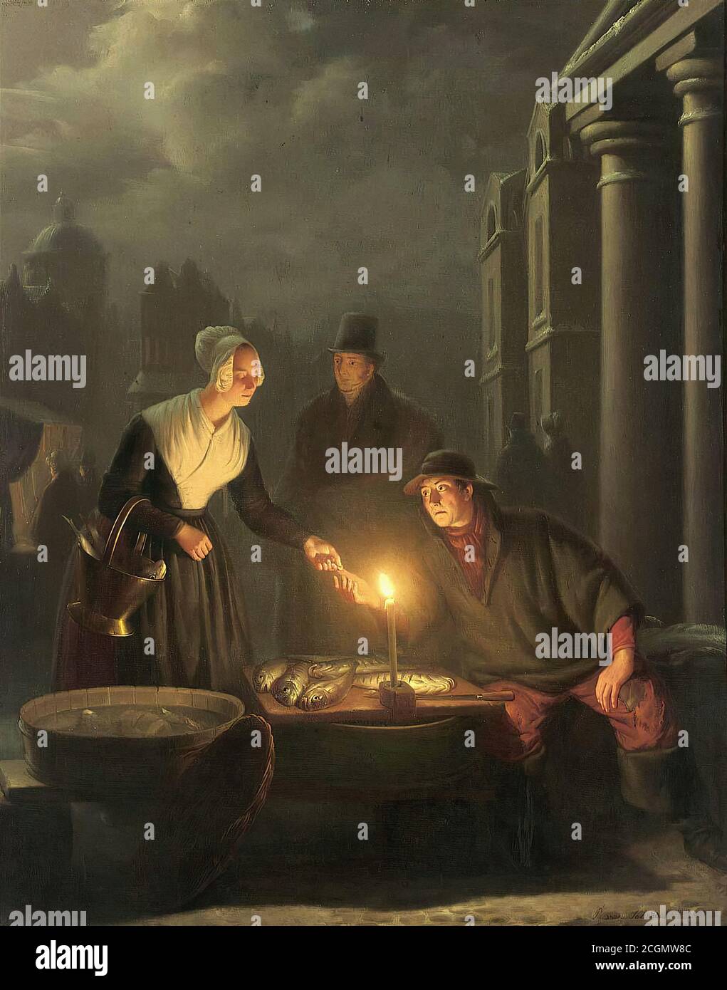 Schendel Petrus Van - a Fish Market by Candle Light - Belgian School ...