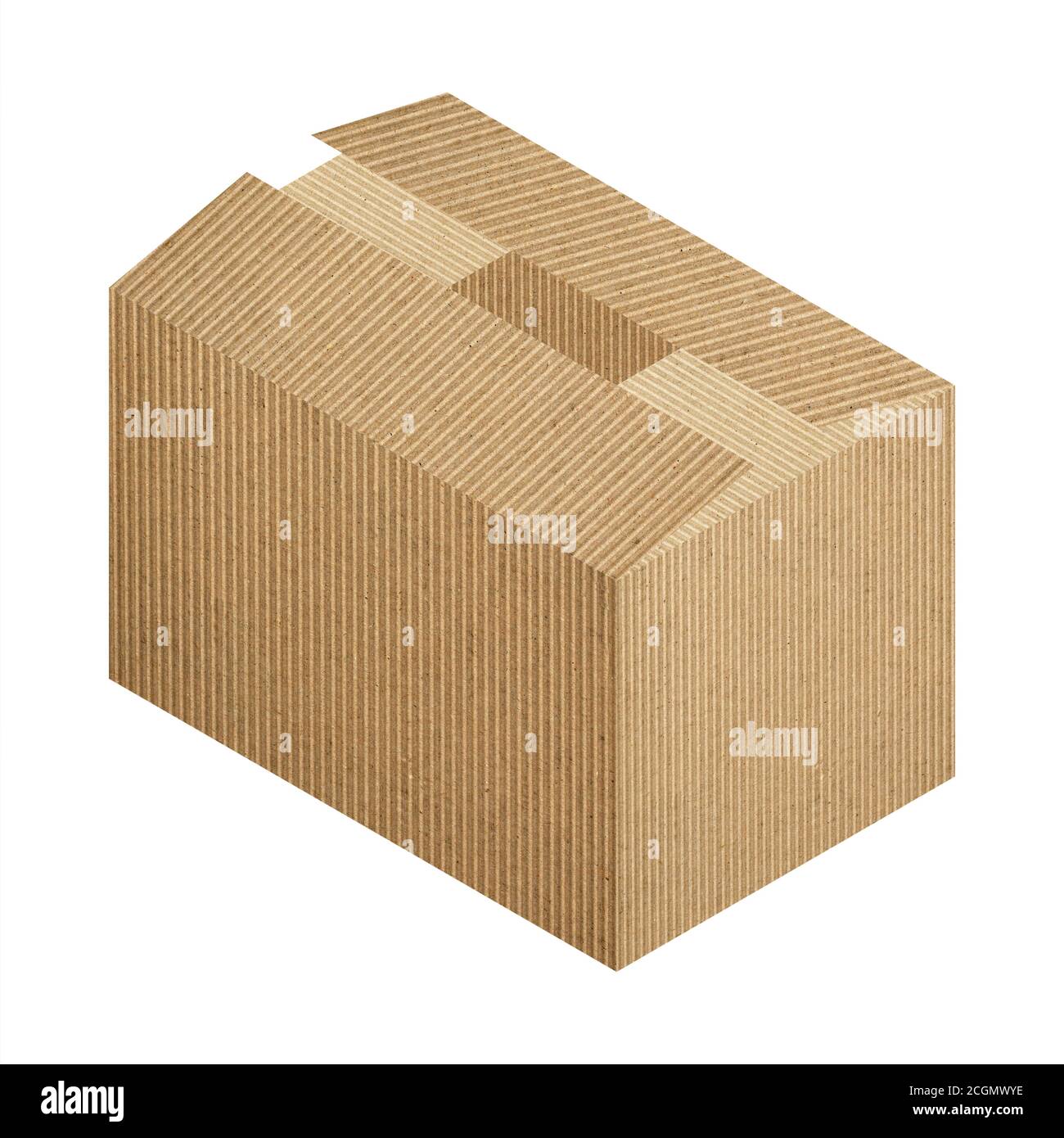 brown corrugated cardboard packet isolated over white background Stock ...